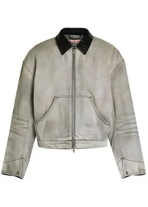 Acne Studios Leather-trim Cotton-twill Jacket