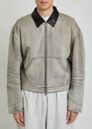Acne Studios Leather-trim Cotton-twill Jacket
