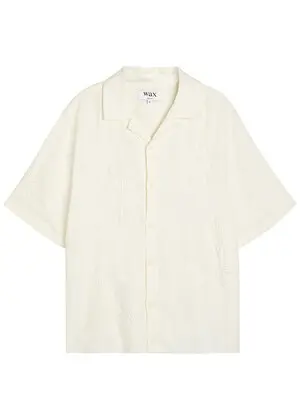 WAX LONDON Didcot Floral-embroidered Linen Shirt - White