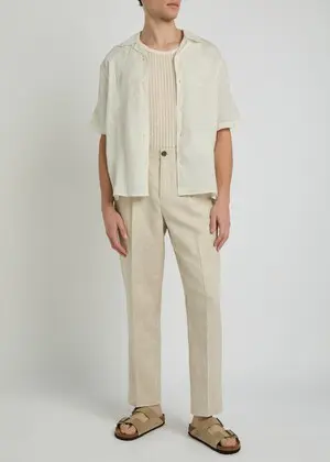 WAX LONDON Didcot Floral-embroidered Linen Shirt