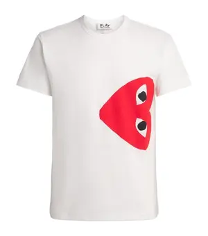 Play Comme Des Garcon Cotton Horizontal Heart T-shirt - White