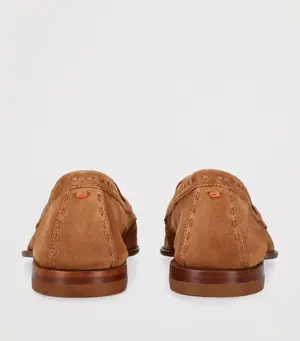 Santoni Suede Marlene Dash Loafers - Beige