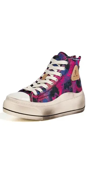 R13 Kurt High Top Sneakers Pink Cheetah Print