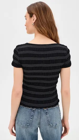 Madewell Smocked Short Sleeve Tee