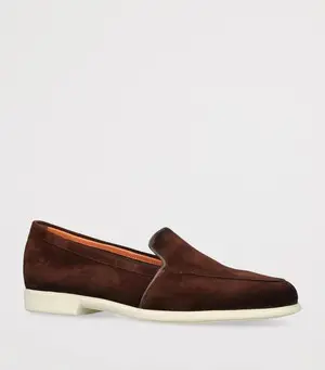 Santoni Suede Loafers - Brown