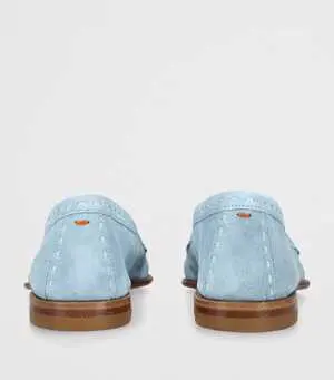 Santoni Suede Marlene Dash Loafers - Blue