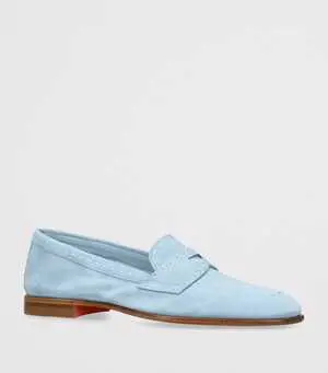 Santoni Suede Marlene Dash Loafers - Blue
