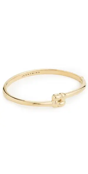 Jenny Bird Slim Woven Square Bangle - High Polish Gold