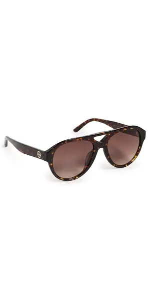 Tory Burch Pilot Sunglasses - Dark Tortoise