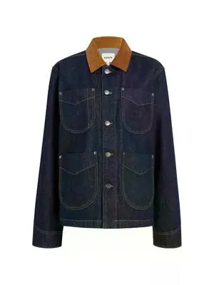 Khaite Wyatt Denim Jacket With Corduroy Collar - Blue