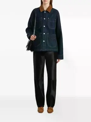 Khaite Wyatt Denim Jacket With Corduroy Collar - Blue