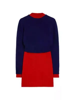 JIL SANDER Wool Mini Dress - Blue