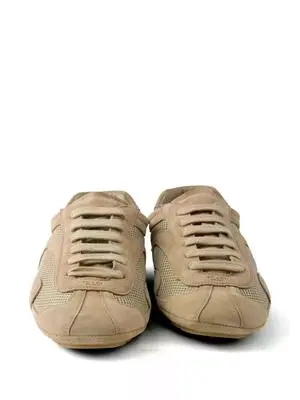 Prada Montecarlo Re-edition 2005 Suede And Mesh Sneakers - Neutrals