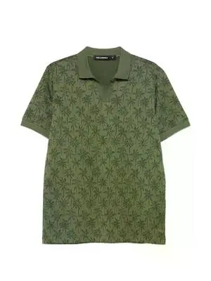 Karl Lagerfeld Palm-print Polo Shirt - Green