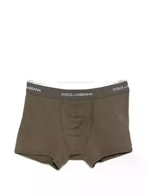 Dolce & Gabbana Logo-waistband Cotton Boxers - Green