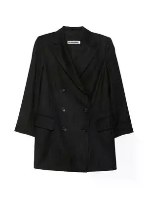 JIL SANDER 1990s Pinstriped Blazer - Black