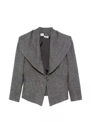 Valentino Garavani 1980s Herringbone Jacket - Grey