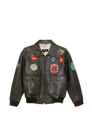 A.N.G.E.L.O. VINTAGE CULT 1990s Appliqued Leather Jacket - Brown