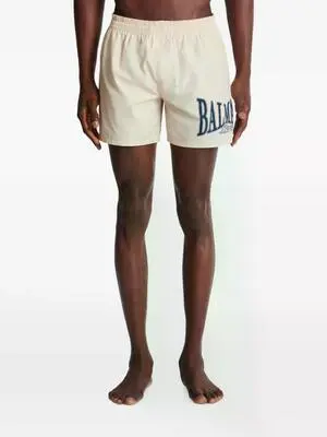 Balmain Printed Swim Shorts - Neutrals