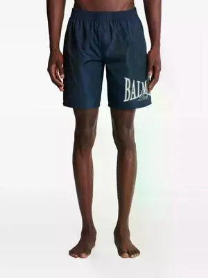 Balmain Logo Swim Shorts - Blue