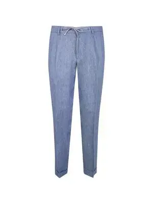 BARBA NAPOLI Roma Pleated Trousers - Blue