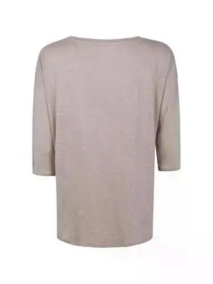 Majestic Filatures 3/4 Sleeve Linen T-shirt - Neutrals