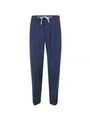 BARBA NAPOLI Roma Pleated Drawstring Trousers - Blue