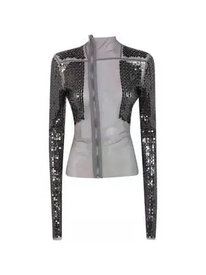 Rick Owens Sequin-embellished Zip-up Jacket - Grey