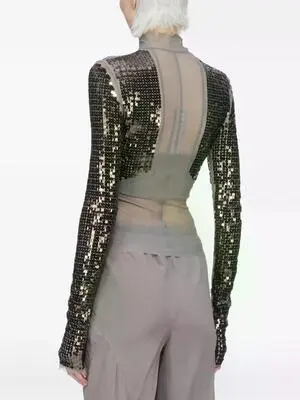 Rick Owens Sequin-embellished Zip-up Jacket - Grey
