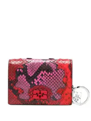 GANNI Snakeskin Charm Cardholder - Pink