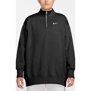 Nike Sportswear Phoenix Oversize Fleece Quarter Zip Top - 010 010 Black/sail