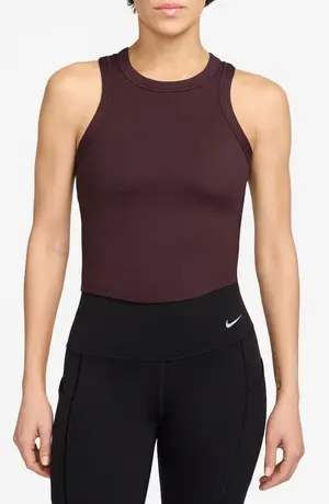 Nike One Fitted Dri-fit Cropped Tank Top - Burgundy Crush