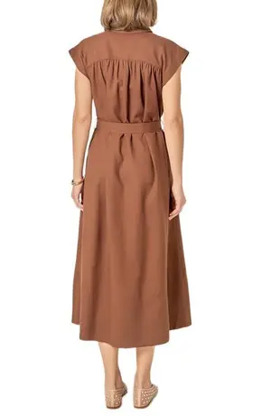 English Factory Belted Short Sleeve Shirtdress