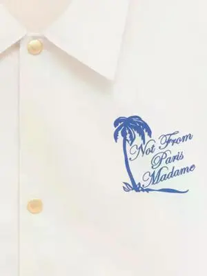 Drole De Monsieur Buttoned Graphic Shirt Jacket - White