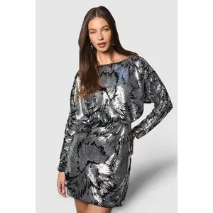Coast Floral Sequin Batwing Mini Dress