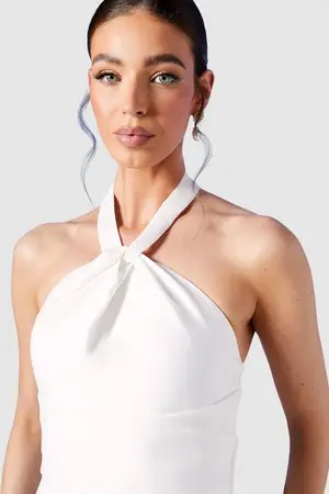 Coast Satin Halterneck Maxi Dress With Bow Detail
