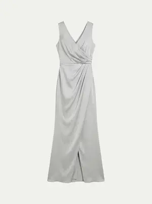 Coast Ruched Satin Bridesmaid Dress - Sage
