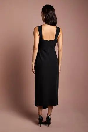Coast Corsage Pleated Pencil Midi Dress