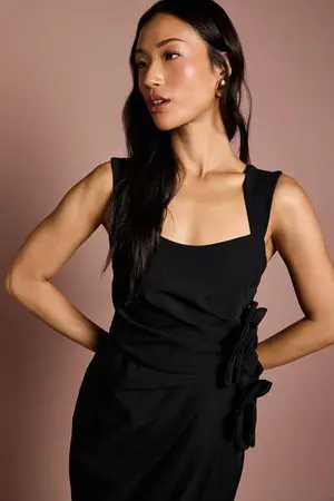 Coast Corsage Pleated Midi Dress