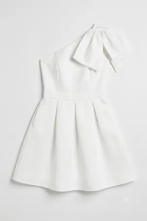 Coast One Shoulder Bow Bridal Mini Dress