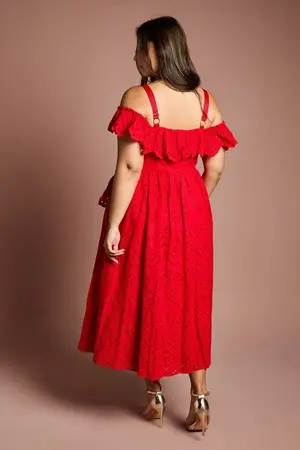 Coast Plus Broderie Midi Dress