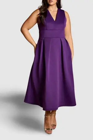 Coast Plus V-neck Plunge Midi Dress