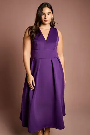 Coast Plus V-neck Plunge Midi Dress