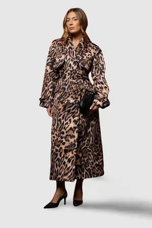 Coast Muse Trench Coat - Leopard