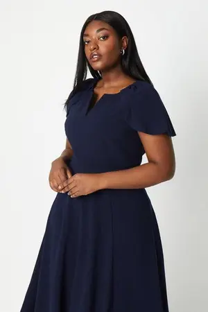 Coast Plus V-neck Ponte Midi Dress