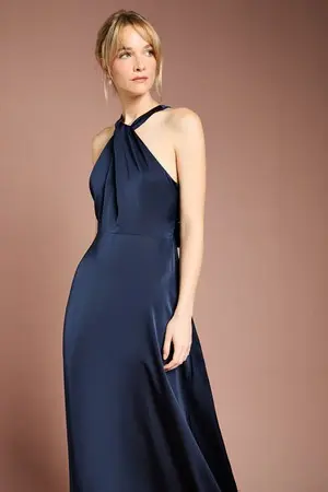 Coast Honoured Twist Halterneck Maxi Dress - Navy