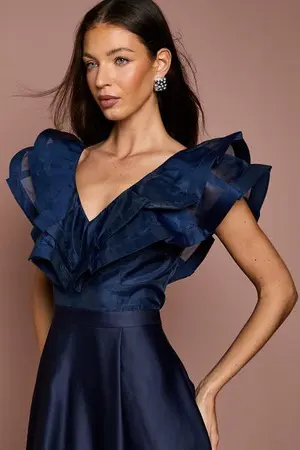 Coast Frill Shoulder Midi Dress