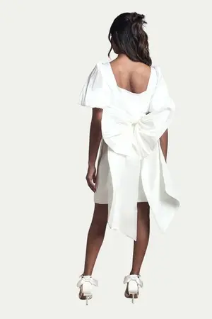 Coast Taffeta Puff Sleeve Bow Back Mini Dress