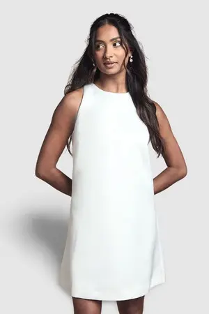Coast Structured Satin Bridal Mini Dress With Oversized Bow Detail