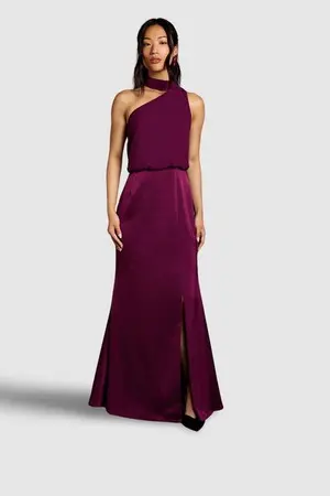 Coast One Shoulder Maxi Bridesmaid Dress - Fig